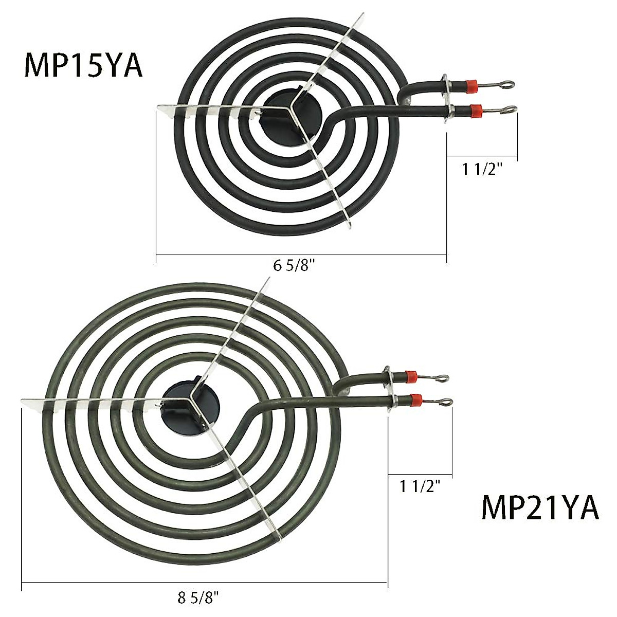 Siwdoy 318067041 318067051 Porcelain Drip Pan Set and MP22YA Electric Range Burner Element Unit Set, Compatible with Frigi-daire Ken-more Range Oven Replaces 5304430149 5304430150