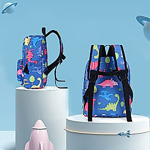HQCUPB Toddler Preschool Backpack School Book Bag for Kids, Boys, Girls, Kindergarten Nursery Travel Bag with Chest Strap (Small Dinosaur)