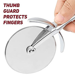 YNNICO Pizza Cutter with Ergonomic Handle, Stainless Steel Pizza Wheel Easy to Cut and Clean, Super Sharp Pizza Slicer, Dishwasher Safe