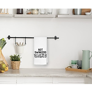 QODUNG Not Swingers We Just Like Pineapples Soft Kitchen Towels Dishcloths 16x24 Inch,Summer Pineapple Drying Cloth Hand Towels Tea Towels for Kitchen,Pineapple Lover Gift