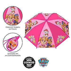 Nickelodeon Little Umbrella and Poncho Raincoat Set, Paw Patrol Girls Rain Wear for Toddler 2-3 Or Kids 4-7, Light Pink, Large, Age 6-7