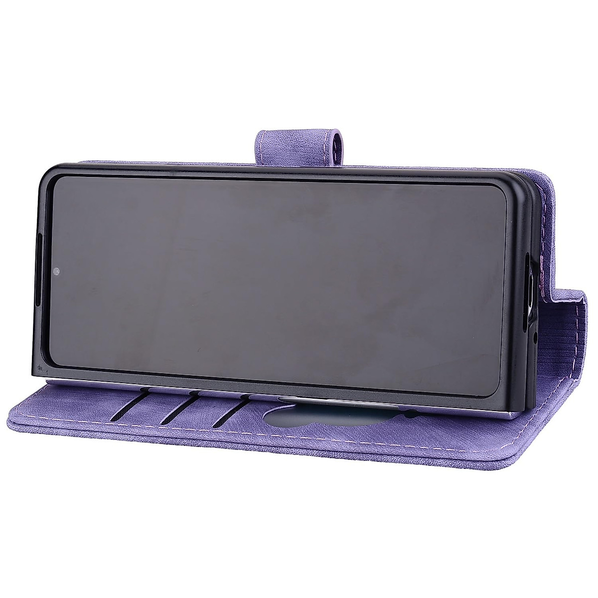 Cellphone Flip Case Compatible With Samsung Galaxy Z Fold 3 5G Wallet Flip Phone Case Embossed Phone Case Leather Case Phone Case Card Slot Phone Case Carrying Wrist Strap Phone Case Compatible With S