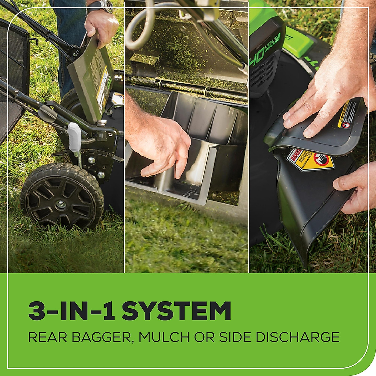 Greenworks LMF413 Inch 40V Cordless Brushless Lawn, 21" Mower (5.0Ah), Green