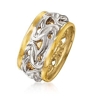Ross-Simons Italian 2-Tone Sterling Silver Byzantine Ring. Size 7