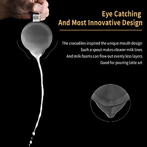 MHW-3BOMBER Milk Frothing Pitcher 16.9oz/500ml Latte Art Pitcher Stainless Steel Espresso Steaming Pitcher Colorful Barista Milk Jug P5911C