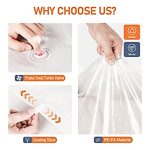 Vacbird Vacuum Storage Bags with Electric Pump, 8 Pack Space Saver Bag (2 Jumbo, 2 Large, 2 Medium, 2 Small) Compression for Clothing, Comforters, Blankets, Duvets, Pillows, Sealer Clothes Storage