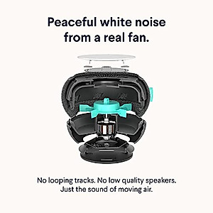 SNOOZ Smart White Noise Machine - Real Fan Inside for Non-Looping White Noise Sounds - App-Based Remote Control, Sleep Timer, and Night Light - Cloud