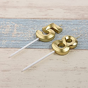 Gold 85th & 58th Birthday Candles,Gold Number 85 58 Cake Topper for Birthday Decorations Party Decoration