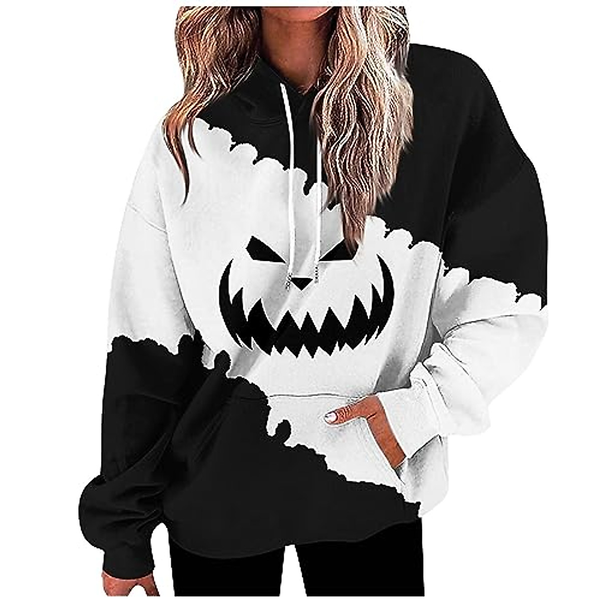 JJHAEVDY Fashion Hoodies for Women Vintage Hoodie Lightweight Loose Fit Sweatshirts Patchwork Clothes Women's Fashion Hoodies & Sweatshirts Sweatshirt（4-White，5X-Large）