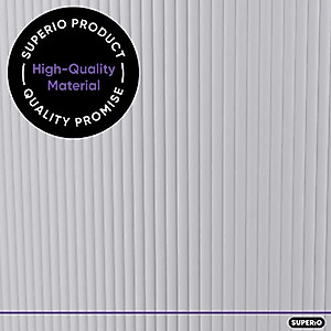 Superio Ribbed Collection - Decorative Plastic Laundry Hamper with Lid and Cut-Out Handles, White Smoke (1 Pack) Basket Organzier for Bedroom Bathroom College Dorm Room 40 Liter