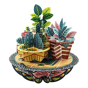 SANTORO Pirouette, 3D Pop Up Greeting Card - Potted Plants - For Him, Her, Mum, Birthday, New Home, New Job, Thank You | Housewarming Gift For Men, Women