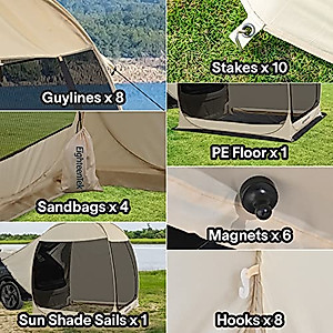 EighteenTek SUV Car Tent Pop Up Camping Outdoor Travel Screen House Room Shelter Mesh Walls Attachment Not Waterproof 7’x7’x7.2’H