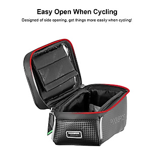 ROCKBROS Bike Phone Bag Bike Pouch Top Tube Bag Bicycle Front Frame Bag Waterproof Bike Accessories Bag Phone Holder Compatible with iPhone Xs Max 11 Pro Plus, Samsung S10