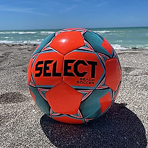 SELECT Beach Soccer DB Soccer Ball, Size 5, Orange/Blue