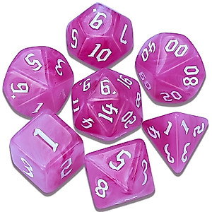 CiaraQ DND Polyhedral Dice Set for Dungeons and Dragons RPG MTG Role Playing Table Games-with 1 Dice Pouch (Pink Gradient)