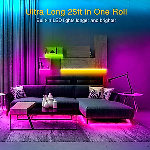 VOLIVO Smart Bluetooth Led Lights 50ft, App Controlled Music Sync Led Light Strips with Remote, 5050 RGB Color Changing Led Lights Strip for Bedroom, Home, TV, Kitchen
