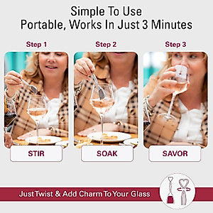 PureWine Wand Technology Histamine and Sulfite Filter, Purifier Alleviates Wine Allergies & Headaches, Stir Stick Aerates Wine - Pack of 8