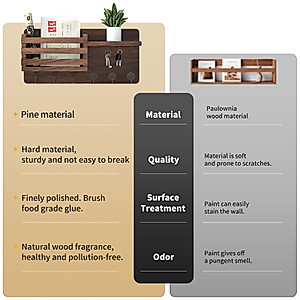 Key Holder for Wall, Key Hanger Wall Mount Hallway Farmhouse Decor, Mail Holder with 10 Key Hooks, Modern Key Rack with Floating Shelf, Mail Organizer and Key Hanging 2-in-1 Storage Rack