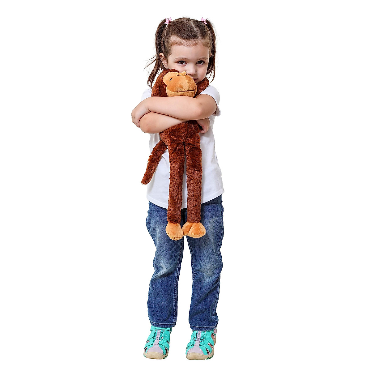 24-Inch Hanging Monkey Stuffed Animal – Monkey Toy With Specially Designed Ultra Soft Plush Feel For Kids - Hands And Feet Connect Together - Bring These Popular Monkeys Home To Boys & Girls Ages 3+