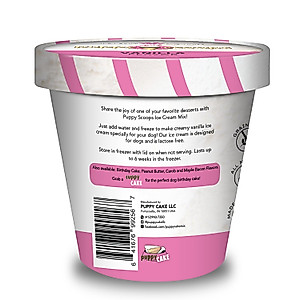 Puppy Scoops Dog Ice Cream Mix - Just Add Water and Freeze at Home, Powder Mix with Ice Cream Cup and Reusable Lid, Ice Cream Mix for Dogs (Vanilla Flavor), 4.65 oz - Made in USA