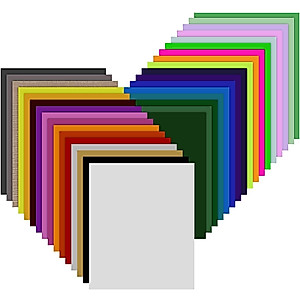 HTV Heat Transfer Vinyl Bundle - 43 Pack 12" x 10" PU Iron on Vinyl for T-Shirt, 32 Assorted Colors HTV Vinyl for Cricut, Silhouette Cameo or Heat Press Machine