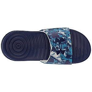 Under Armour Boys' Ansa Graphic Fixed Strap, (106) White/Sonar Blue/Sonar Blue, 5, US