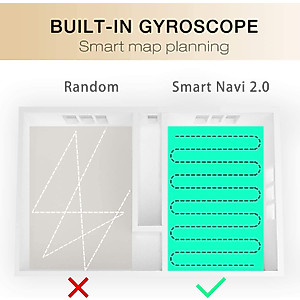 TECBOT Robot Vacuum Cleaner with Intelligent Visual Map and Navigation, 2000Pa WiFi/App/Alexa, Self-Charging, Very Suitable for Pet Hair, Carpets, Hard Floors, 150 Minutes Running Time