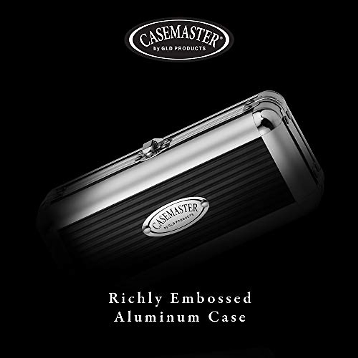 Casemaster Sole Aluminum Slim Profile Dart Case Holds 3 Steel Tip and Soft Tip Darts with Enough Space to Keep Flights in Shape, Features Built-In Pockets for Other Accessories,Black