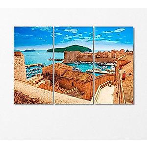 Dubrovnik Seaport Croatia Canvas Print 3 Panels / 36x24 inches