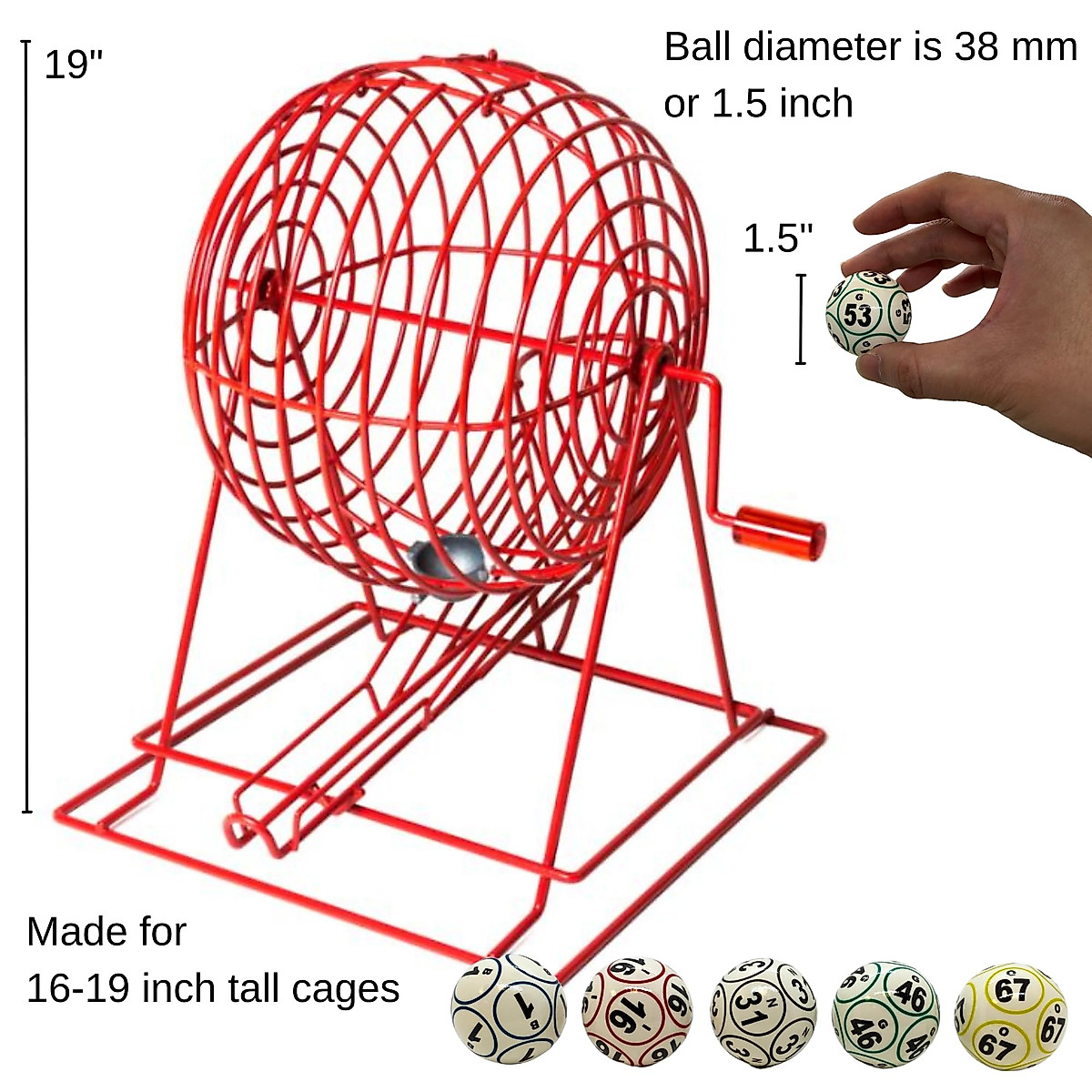 MR CHIPS Professional 12 Sided Coated Bingo Balls - Ping Pong Style for Electronic Equipment and Large Cages Multi-Colored 1.5” (38 mm)