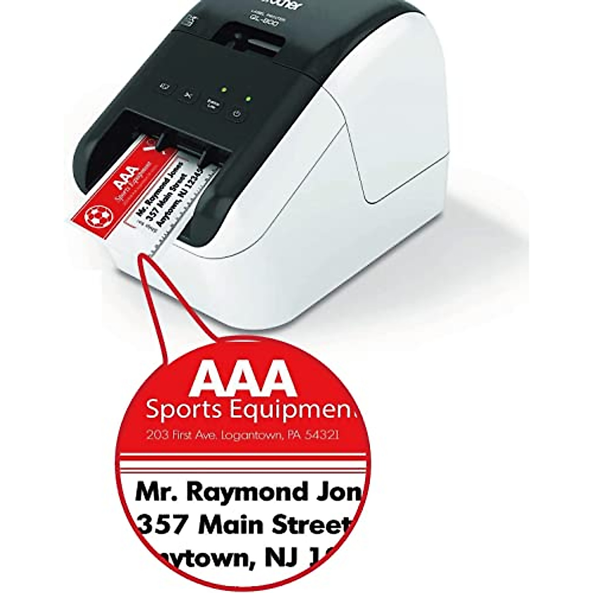 Compatible Brother DK 2251 Thermal Label for Brother Printer QL-820NWB QL 810W QL800-2.4" x 50' Black/Red on White Continuous Feed Labels 1 Roll + 1 Refillable Cartridge