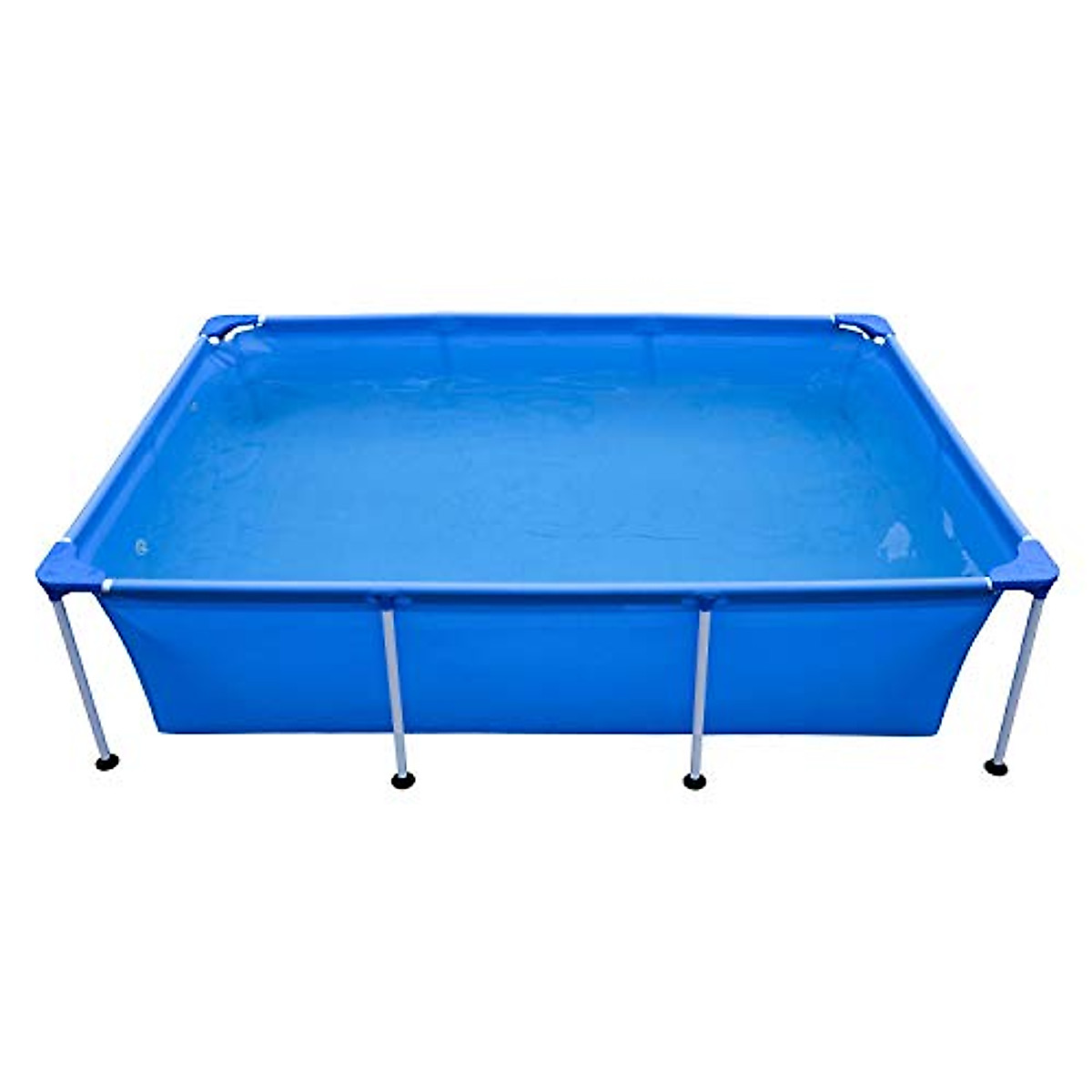 JLeisure Avenli 8.5 Feet x 6 Feet x 2 Feet Rectangular Above Ground Framed Outdoor Backyard Swimming Pool for Adults and Kids, Blue