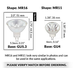 Simba Lighting Halogen MR16 20W 12V Light Bulbs (10 Pack) for Landscape, Track Lights, Fiber Optics, Desk Lamps, BAB C Spotlights with Glass Cover, GU5.3 Bi Pin Base, 2700K Warm White Dimmable