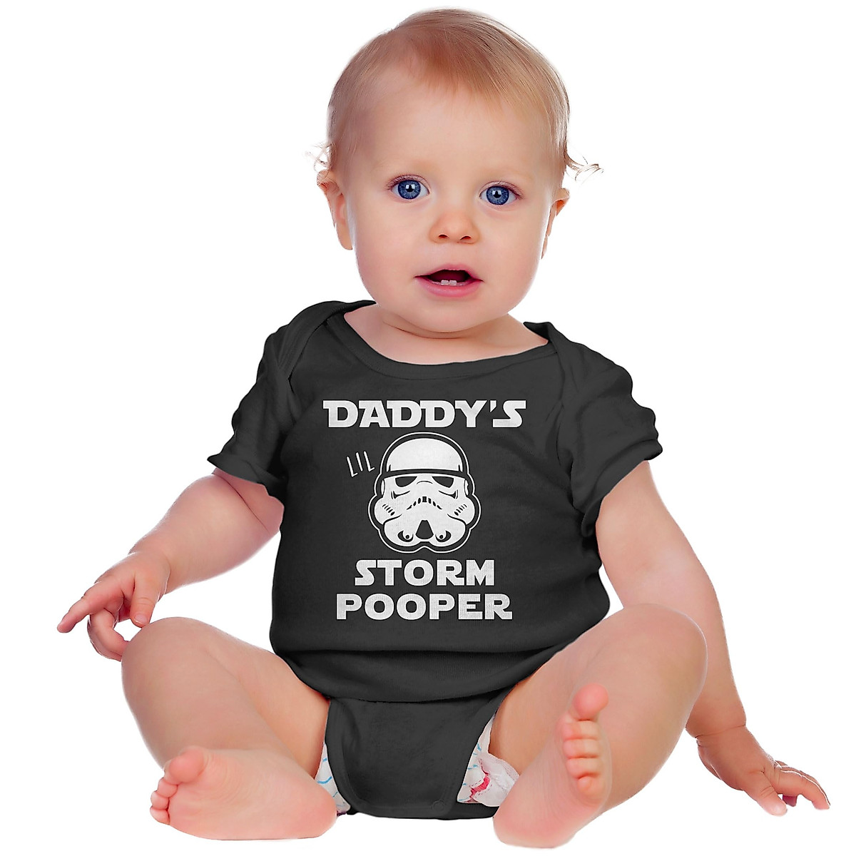Texas Tees Funny Baby Clothing, Storm Pooper Bodysuit, Making Fun of Christmas Gift, Black 0-3 mo