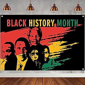 Black History Month Banner Backdrop Party Decorations - African BHM Worthwhile Commemoration National Black History Background Banner Decor Supplies