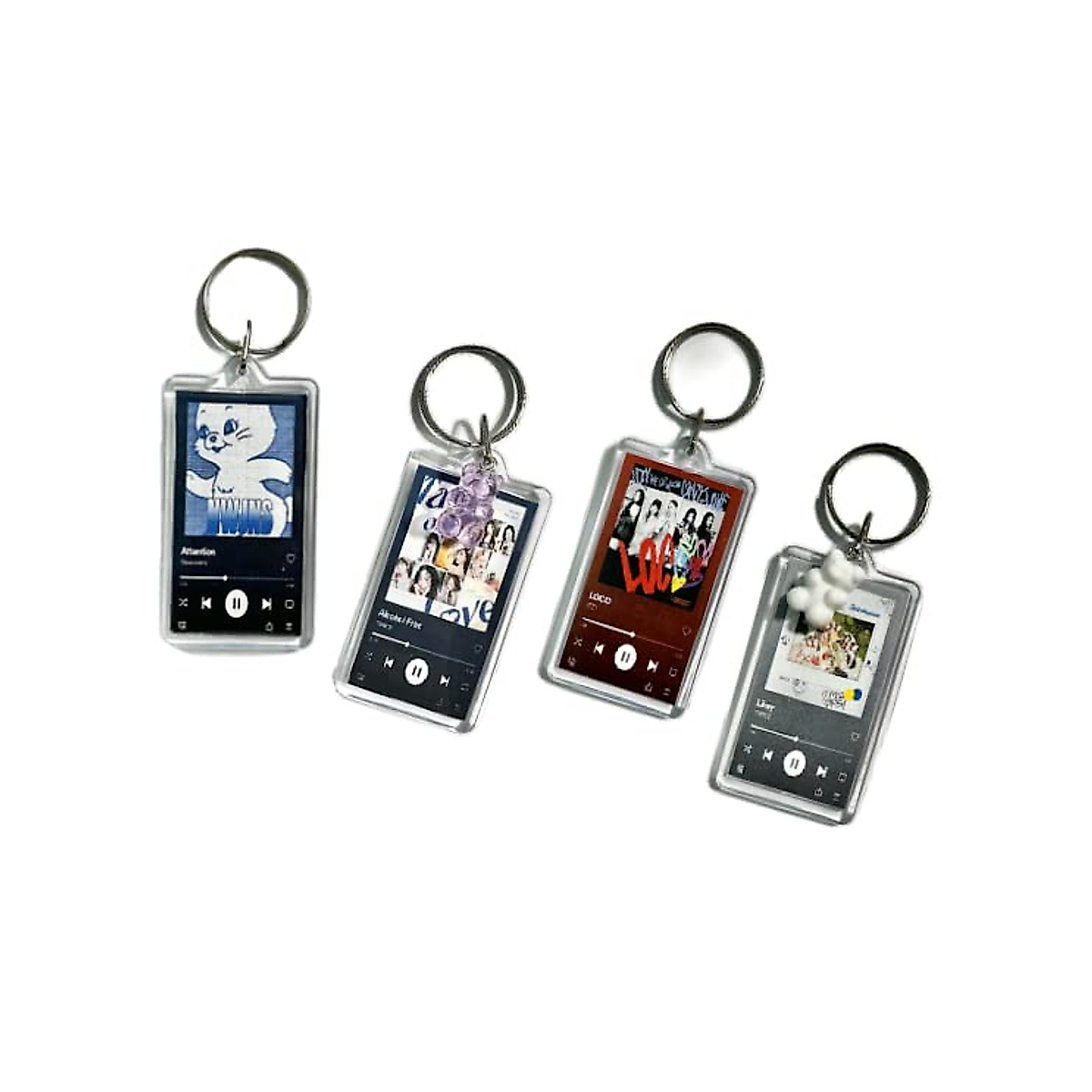 KPOP Spotify Song Keychain | CUSTOM | Key chain + Add Charm | TWICE | New Jeans | Kep1er | Everglow | Le Sserafim | IVE | (G) IDLE | Nmixx | StayC | Black Pink