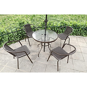 SUQ I OME 2 Sets 2 inch Outdoor Patio Parasol Umbrella Hole Ring Plug and Cap Set, for Parasol Umbrella Table Hole Cover Insert(Black)