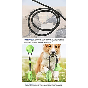 Happy Petz Dog Toy for Aggressive Chewers - Puppy Teething Toys with Suction Cup, Dog Puzzle Treat Food Interactive Ball, Teeth Cleaning Toy Accessories for Small Large Dogs