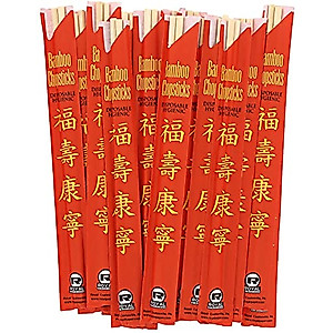 Premium Disposable Bamboo Chopsticks Sleeved and Separated (Bag of 200 Pair)