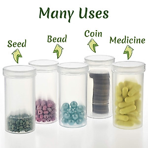 Maymom Water Tight Sample Vials, Bottle, Cup, for Small Parts, Beads; Air Tight; Prescription Bottle, Rx Vial (40mL)