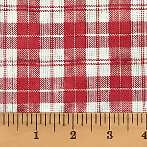 Perfect Red 6 Cotton Homespun Plaid Fabric by JCS - Sold by The Yard