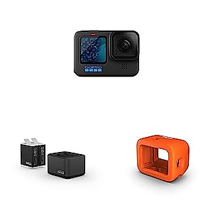 GoPro HERO11 Black - Waterproof Action Camera & Dual Battery Charger + 2 Enduro Batteries (HERO11 Black/HERO10 Black/HERO9 Black) & Cameras Floaty (HERO11 Black/HERO10 Black/HERO9 Black)