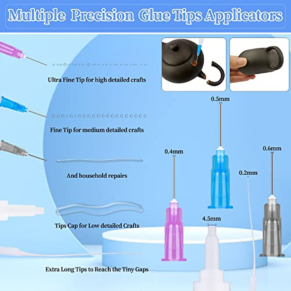 Precision Jewelry Glue Cyanoacrylate Glue Medium CA Adhesive Fast Dry Model Glue with Microtips Applicators for Wood Ceramic Metal Shoe Repair Hobby Crafts and Jewelry Making