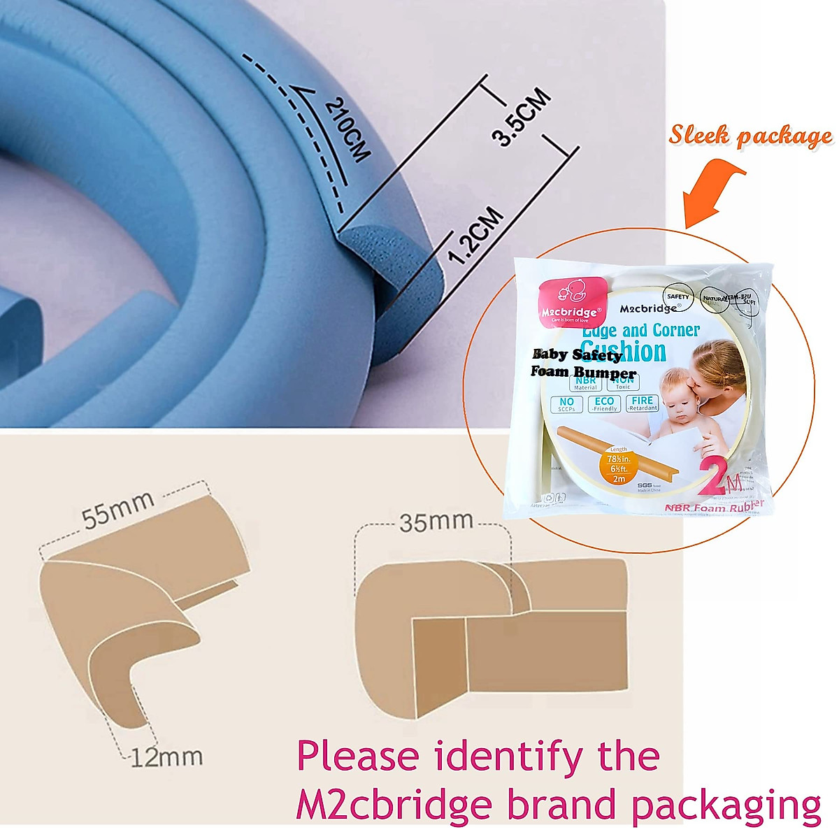 M2cbridge L Shape Extra Thick Furniture Table Edge Protectors Foam Baby Safety Bumper Guard 6.5 Ft (Pink)