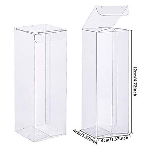 BENECREAT 20PCS Clear Wedding Favour Boxes 4.5x1.5x1.5 Rectangle PVC Transparent Gift Boxes for Candy Chocolate Valentine