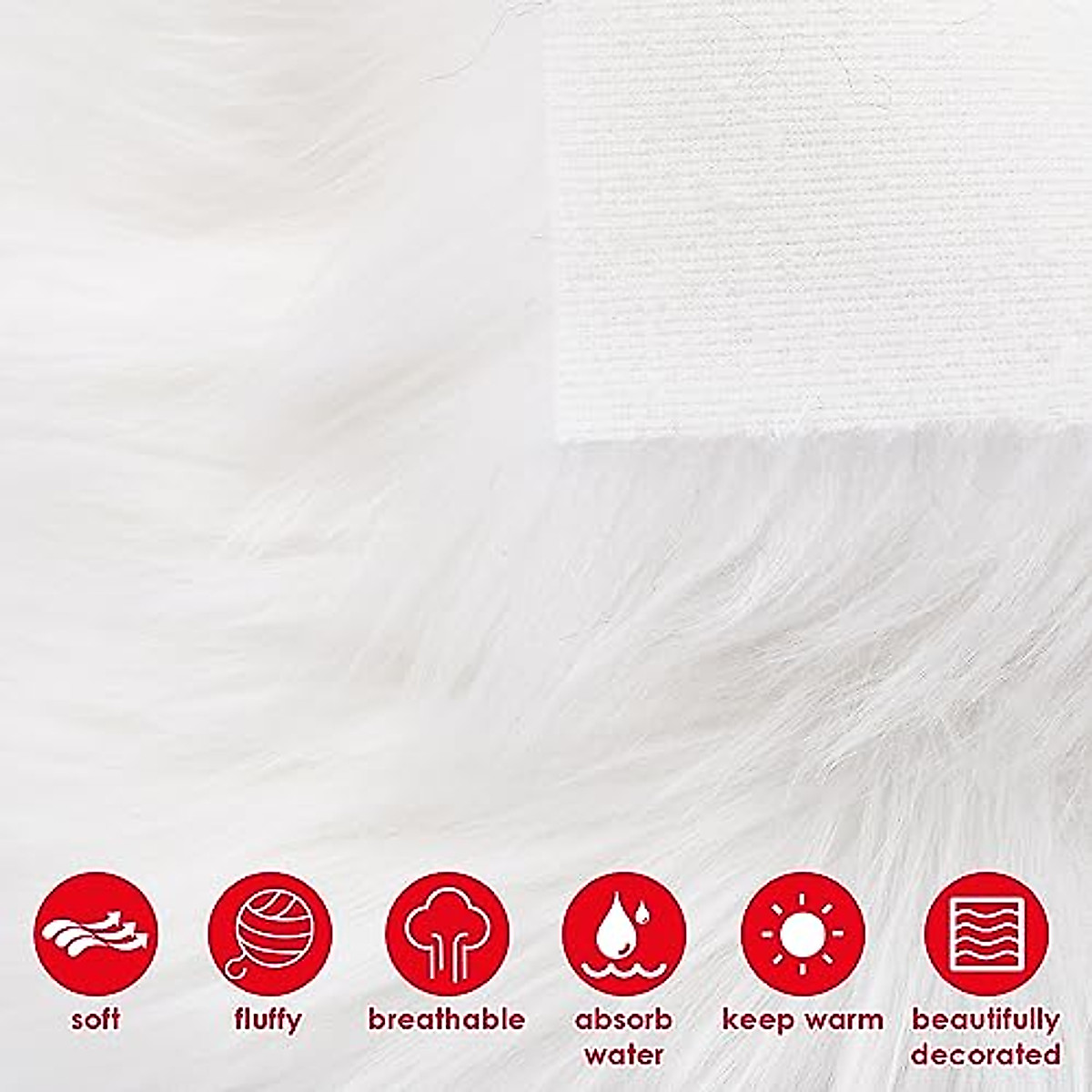 WLLHYF Faux Fur Squares Fabric, 8 Inches Area Rugs Shaggy Fur Fabric Cuts Fluffy Fur Square Patches Plush Rug Chair Cover Seat Cushion Pad for DIY Crafts Christmas Gnomes Decors (white-20x20cm)