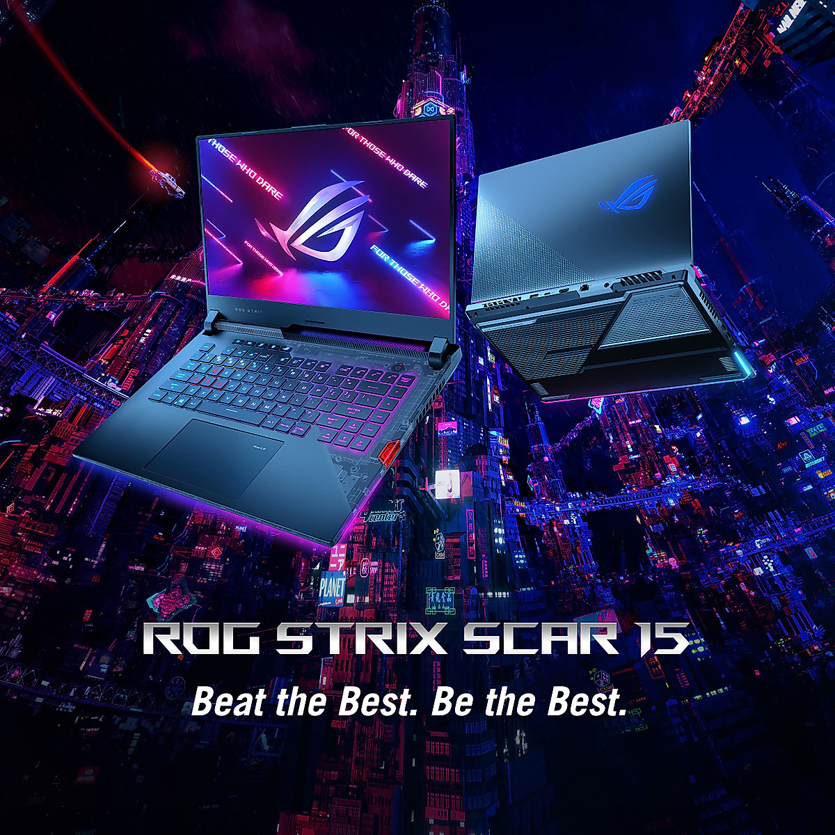 ASUS ROG Strix Scar 15 (2021) Gaming Laptop, 15.6” 300Hz IPS FHD, NVIDIA GeForce RTX 3080, AMD Ryzen 9 5900HX, 32GB DDR4, 1TB SSD, Opti-Mechanical Per-Key RGB Keyboard, Windows 10 Home, G533QS-DS98