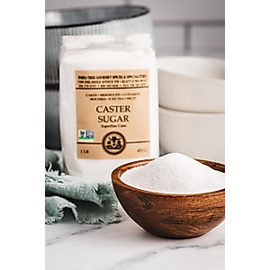 India Tree Superfine Caster Sugar, 1.75 Pound, Fine Sugar for Cakes, Meringues, Custards, Mouses, Iced Tea & Fruit