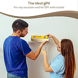 Round Oak Solid Wood Rustic Floating Shelves, Deep Wall Hanging Shelf with Metal Industrial Pipe Brackets, 7.1 inches Diameter. Room Home Décor, Kitchen, Bedroom, Bathroom Storage (2 Pack)