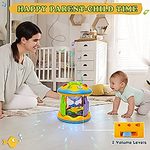 M SANMERSEN Baby Toys 6 to 12 Months - Ocean Projector Light Up Musical for 12-18 Crawling Learning Tummy Time 1 2 3 Year Old Infant Boys Girls Gifts